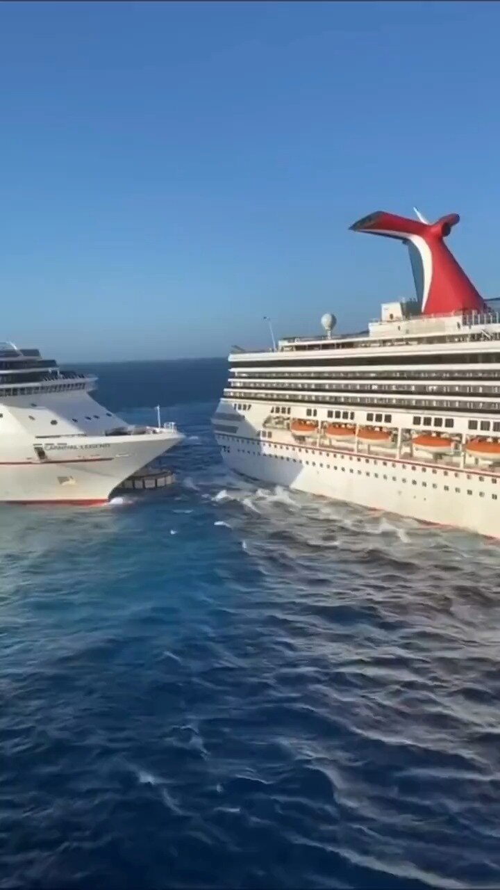 TheNPCShow on GETTR : Two MASSIVE cruise ships crash into each other