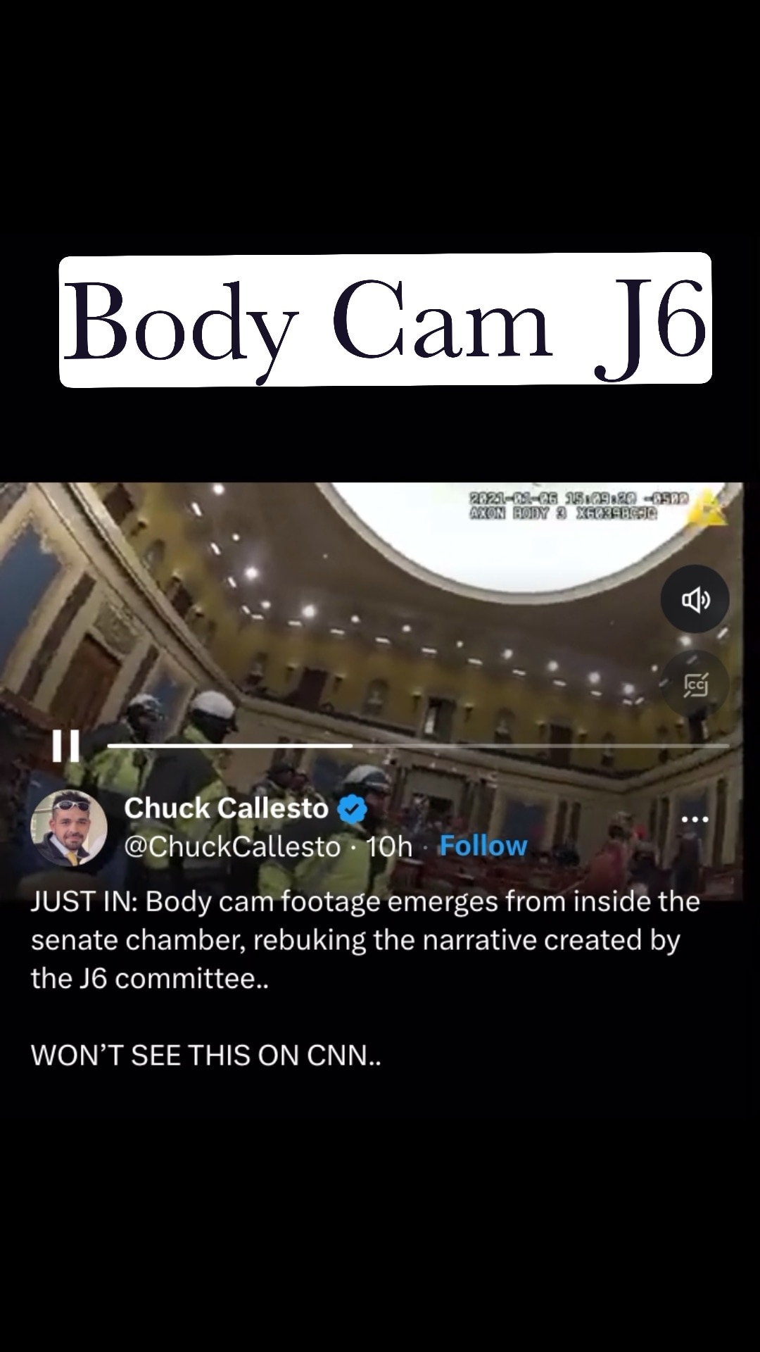 TheBattleAxe🪓 on GETTR : J6 Body Cam from INSIDE the Capitol