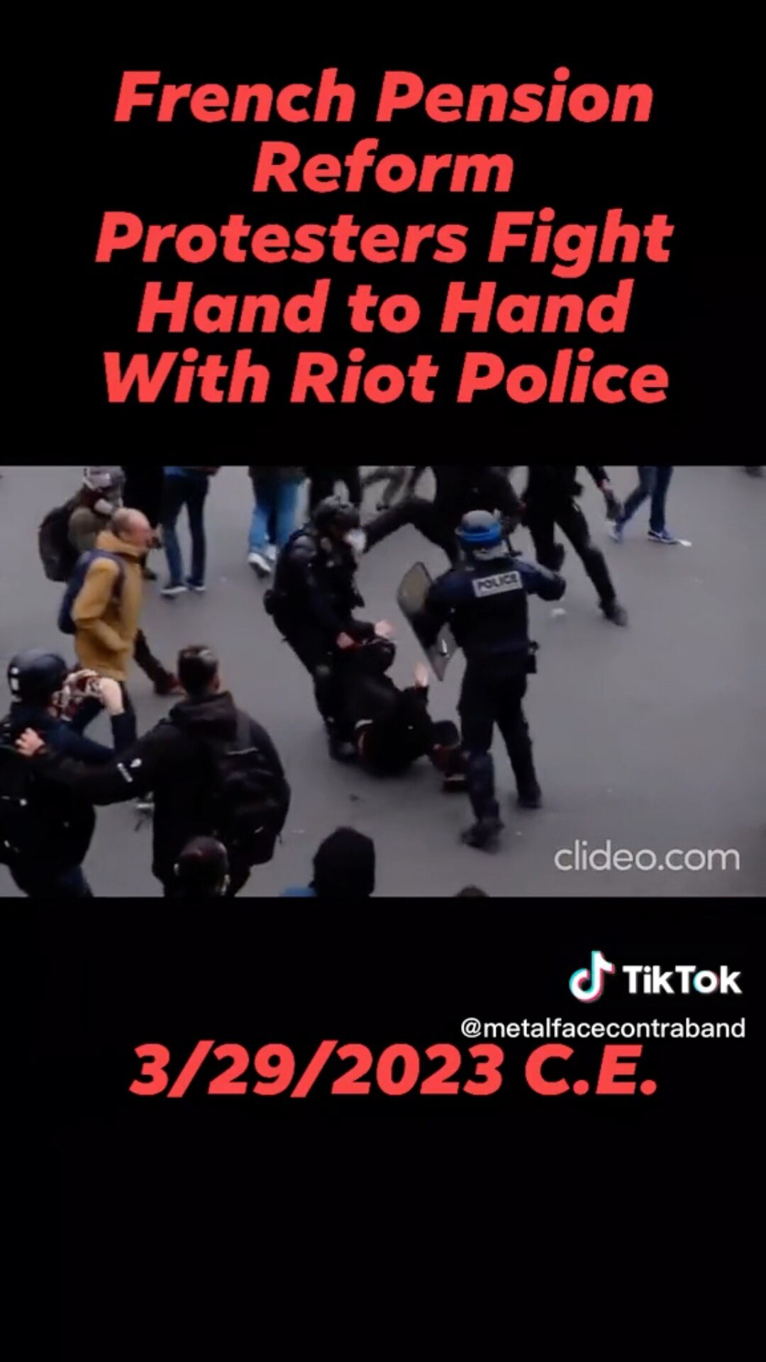 Q-Anita 🕳🐇 on GETTR: 🇫🇷 French protesters fight hand to hand with Rio...